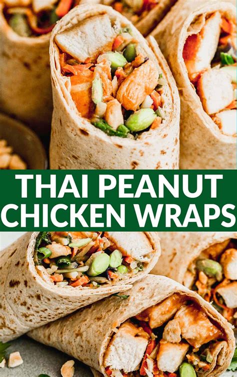 Asian Chicken Wraps With Thai Peanut Sauce