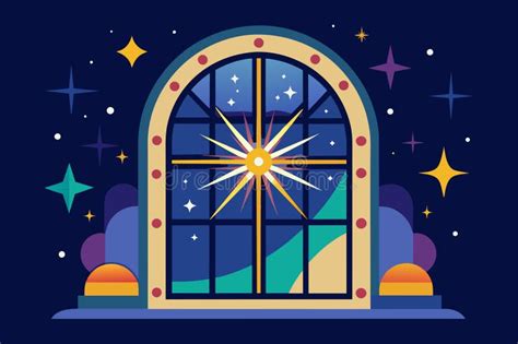 A Window With A Star In The Center Casting Light Into The Room Starry