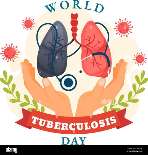 World Tuberculosis Day Vector Illustration On March 24 With Lungs And Bacteria To Tb Awareness
