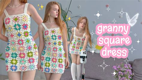 Crochet Granny Square Dress Youtube