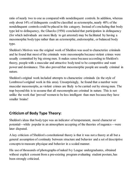 Body Type Of Theory William Sheldons Theory Biological Theory Criminology Docx