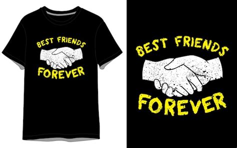 Vector Melhores Amigos Para Sempre Desenho De Camiseta Com Letras
