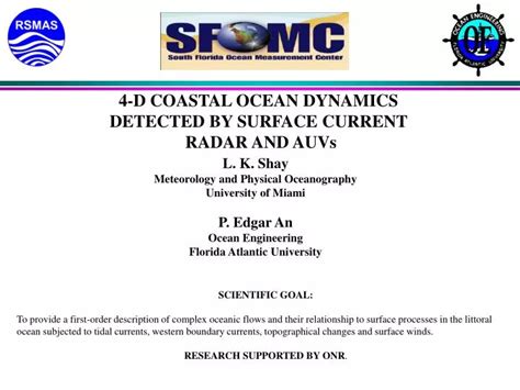 Ppt 4 D Coastal Ocean Dynamics Detected By Surface Current Radar And Auvs Powerpoint