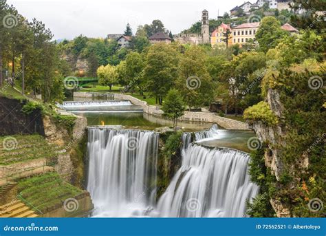 Town Of Jajce And Pliva Waterfall Bosnia And Herzegovina Stock Image