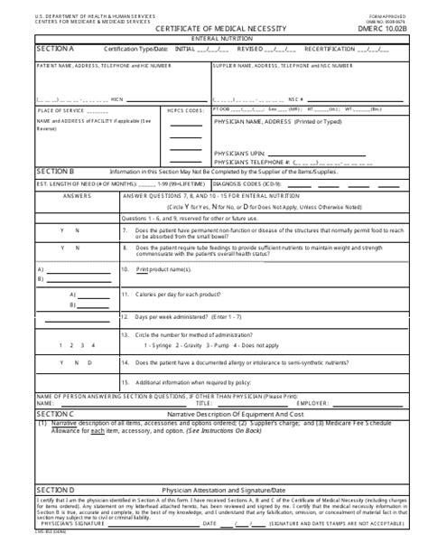 Form Cms 853 Download Printable Pdf Certificate Of Medical Necessity