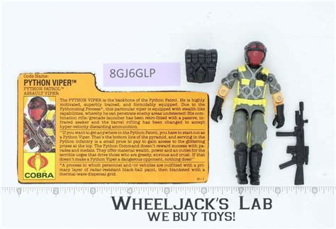 Python Viper V2 100 Complete Gi Joe 1989 Hasbro Vintage Action