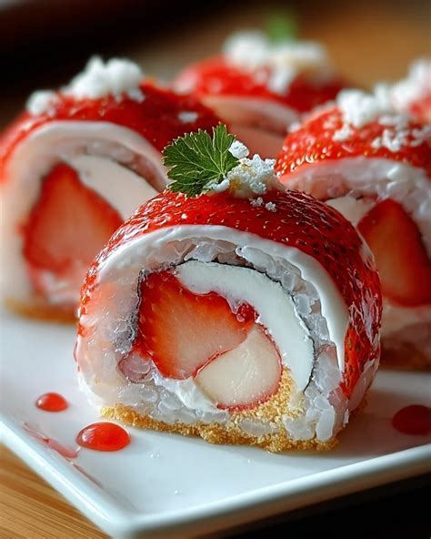 Sweet Strawberry Shortcake Sushi Rolls Easy Dessert Recipe Cooktrove