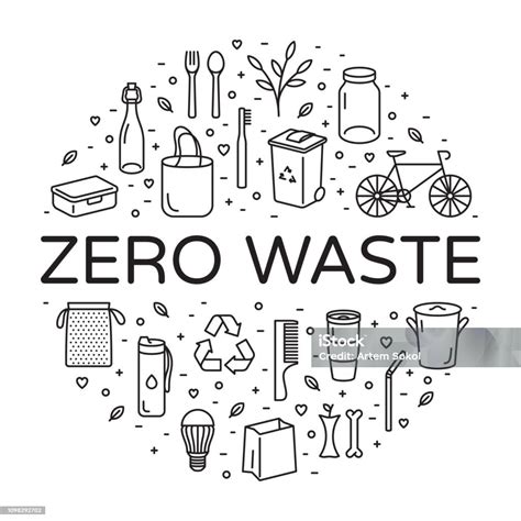 Vector Zero Waste Logo Icon Set Stock Illustration Download Image Now