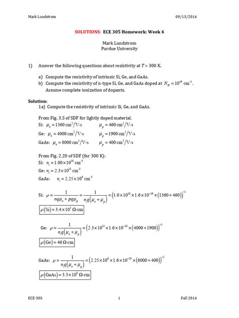 Week 4 Hw Solutions B Pdf Electrical Resistivity And Conductivity Electrostatics