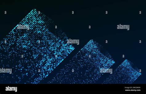 3d Big Data Cubes Made Of Glowing Particles Isometric Bright Box With