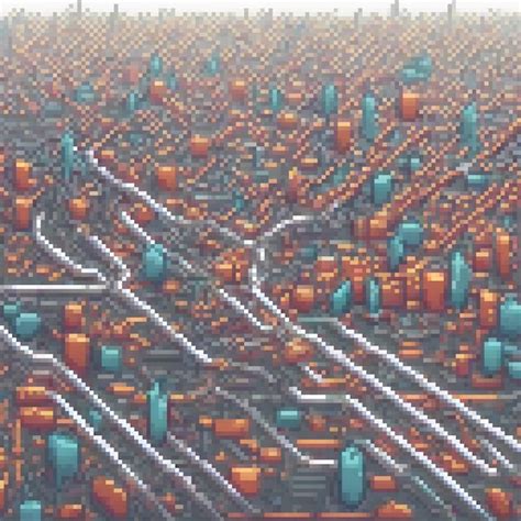 Pixel Art City Skyline With Towering Buildings Premium Ai Generated Image