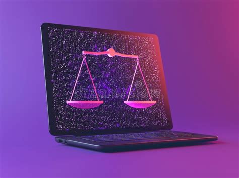 Law Scale And Artificial Intelligence In Cyber Law Or Internet Law Stock Image Image Of