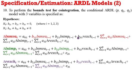 This Is How To Specify Ardl Models Ardl Ecm Boundstest