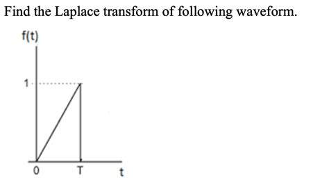 solved find the laplace transform of following waveform