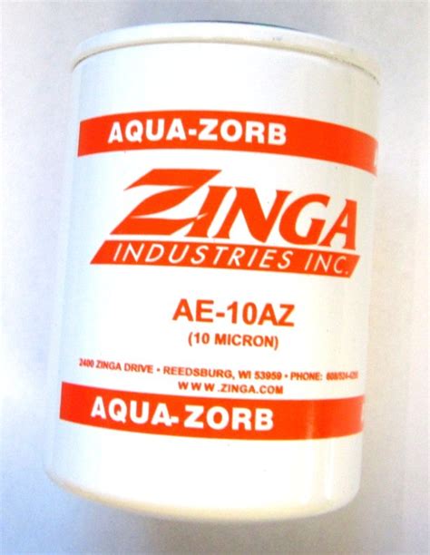 Za Ae 10 Az Zinga Spin On Aqua Zorb Filter 10 Micron 1 12 Threads
