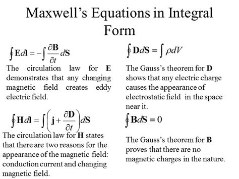 Maxwells Equations Equivalent Currents Maxwells Equations In Integral