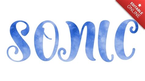 Sonic Blue Watercolor Text Effect Generator