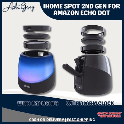 Amazon Ihome Spot For Your Amazon Echo Dot Second Generation Voice Command System With Led Light