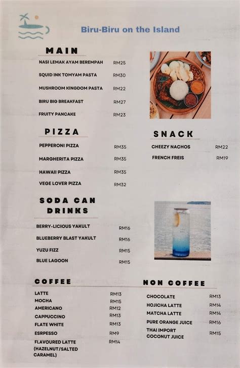 Biru Biru On The Island Menu Updated 2026