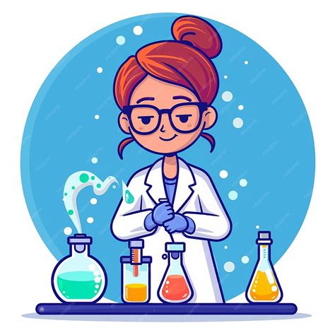 Científico Sabio Mezclando Productos Químicos Vector De Dibujos Animados Imagen Premium