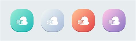 Cloud Computing Solid Icon In Flat Design Style Server Signs