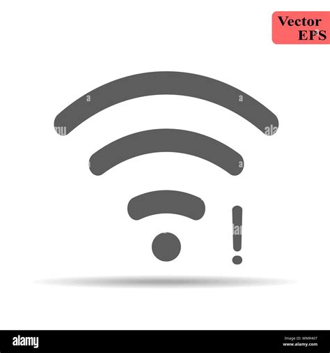 Wifi Connection Signal Icon With Exclamation Mark Vector Illustration Isolated On Modern