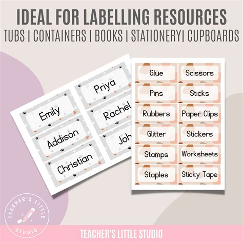 Editable Classroom Labels Canva Template Boho Classroom Etsy