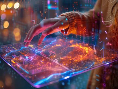 premium photo user interface interaction female hand holographic