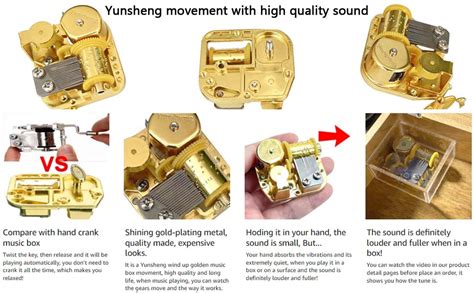 You Are My Sunshine Wind Up Music Box Movement 18 Note Gold Yunsheng