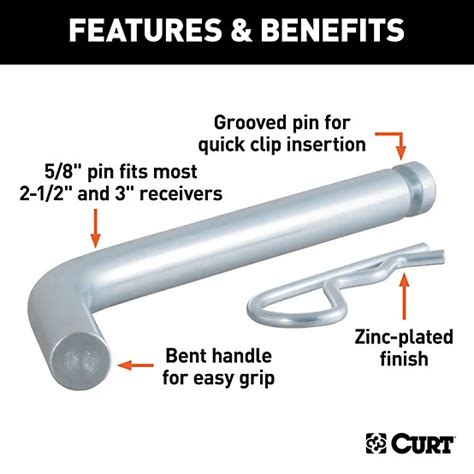 Curt Heavy Duty 58 In Hitch Pin With Groove 2 12 In Or 3 In