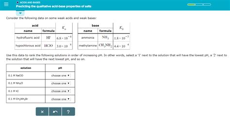 Solved O ACIDS AND BASES Predicting The Qualitative Chegg