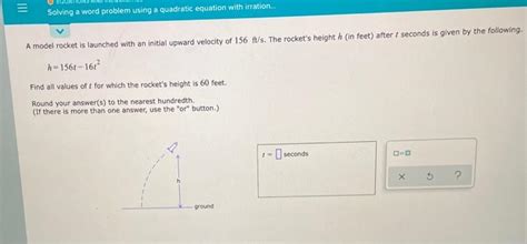 Solved Solving A Word Problem Using A Quadratic Equation