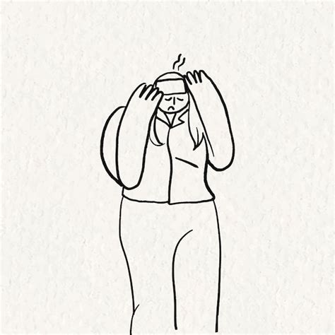 Hand Drawn Healthcare Doodle Vector Woman With Fever Character Free