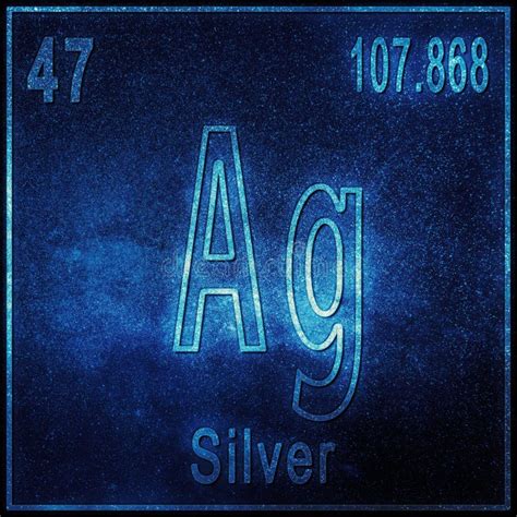 Segno Dargento Dellelemento Chimico Con Il Numero Atomico E Il Peso