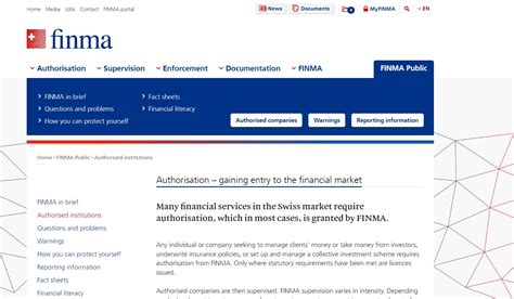 Finma Financial Regulator Of Switzerland