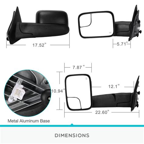 Left Driver Side Tow Mirrors For 2002 2008 Dodge Ram 1500 2003 2009