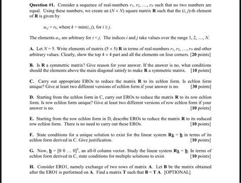 Solved Question 1 Consider A Sequence Of Real Numbers