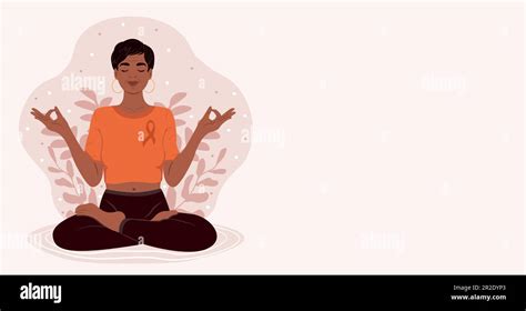 World Multiple Sclerosis Day Banner An Elderly Waman Meditates To