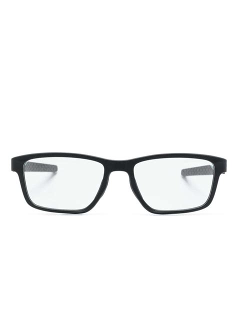 Oakley Metalink Rectangle Frame Glasses Black Editorialist