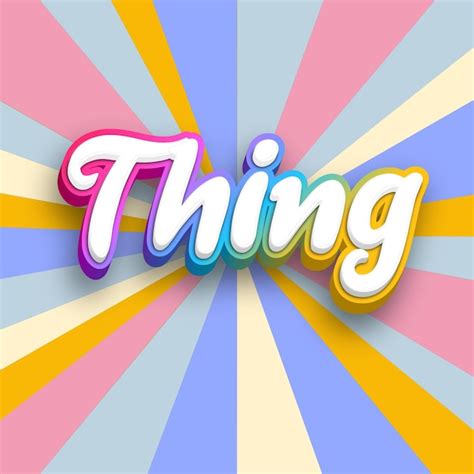 Premium Photo Thing Cute Text Effect Photo Typography With Background