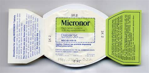 Micronor Dialpak 35 Oral Contraceptive National Museum Of American
