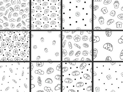 Cute Kawaii Bread With Smiley Face Coloring Page Vector Image