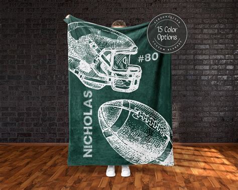 Custom Football Blanket Football Player T Personalized Blanket