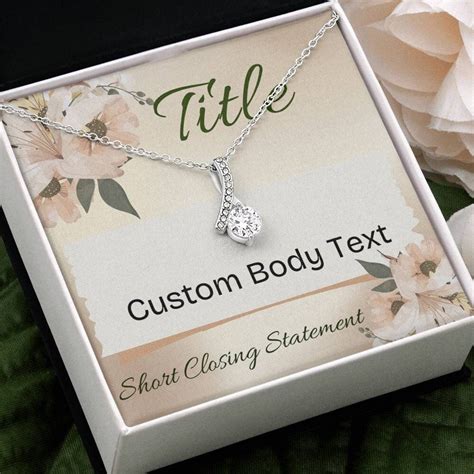 Personalized Necklace Message Card Jewelry Personalized Message Card