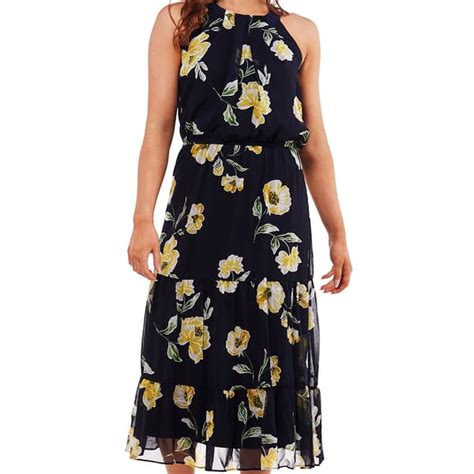 Womens Robbie Bee Sleeveless Halter Neck Floral Blouson Dress Boscovs