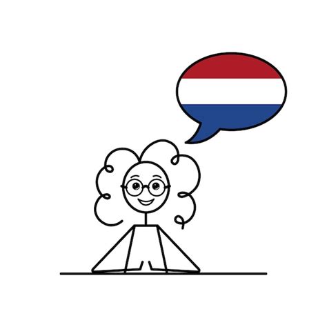 Premium Vector Dutch Speaking Cartoon Girl With Speech Bubble In Flag