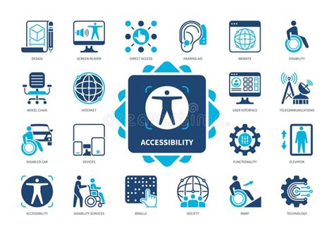 Accessibility Disability Icons Stock Illustrations 1196