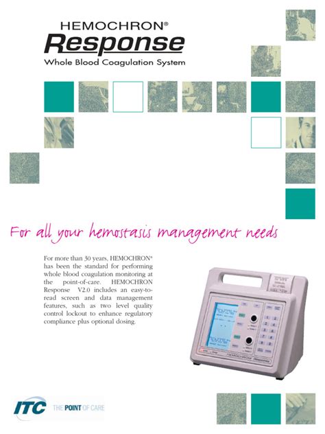 Hemochron Response Brochure Pdf Computing