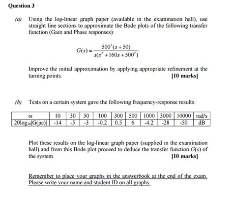 Solved A Using The Log Linear Graph Paper Available In