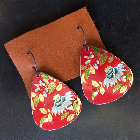Reversible Guitar Pick Earrings Tin Moon Jewelryworks